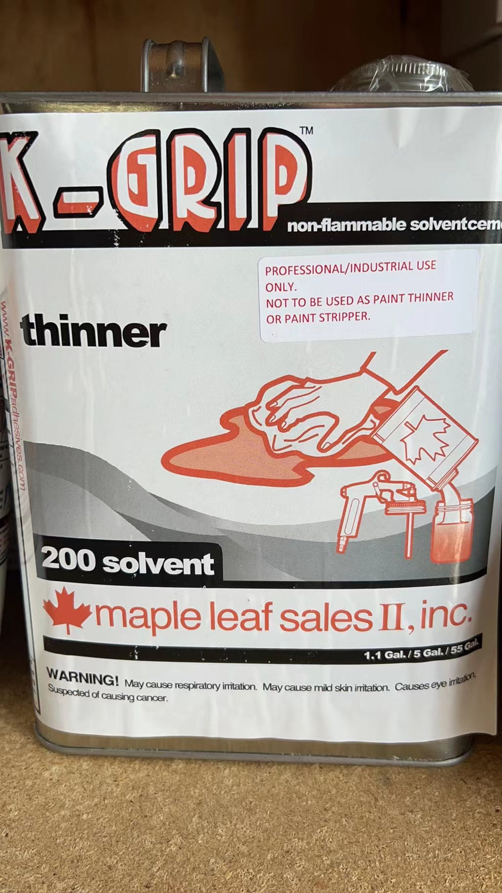 K-Grip 200 Solvent Thinner. 1 Gallons – Galaxy Supply Inc.